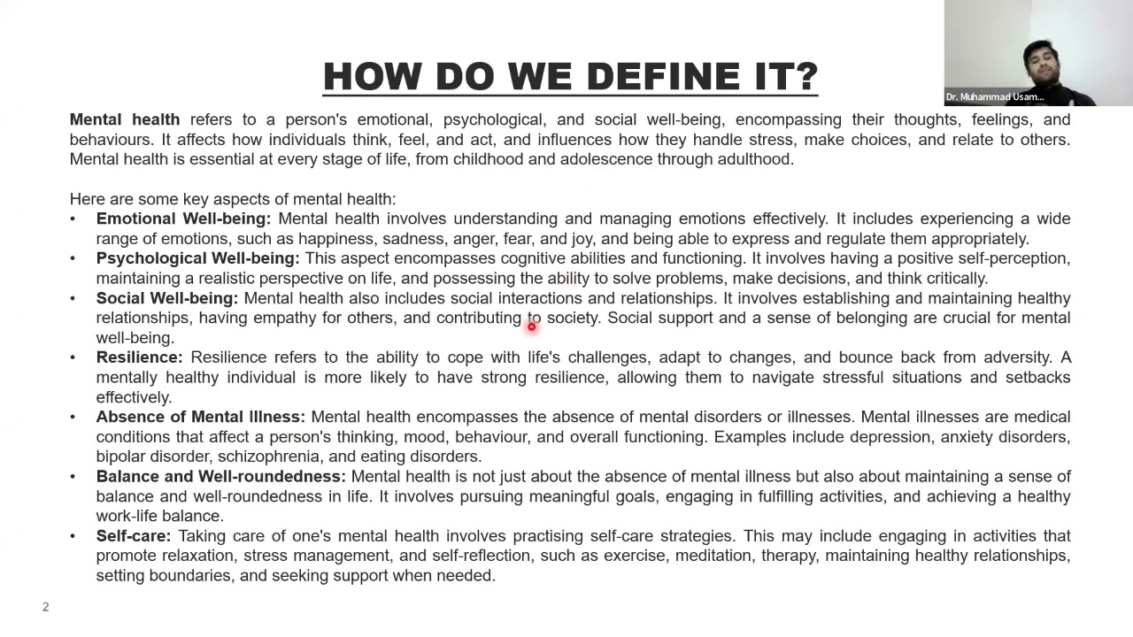 Mental health awareness by Dr Usama Jamil – MyAIU Radio